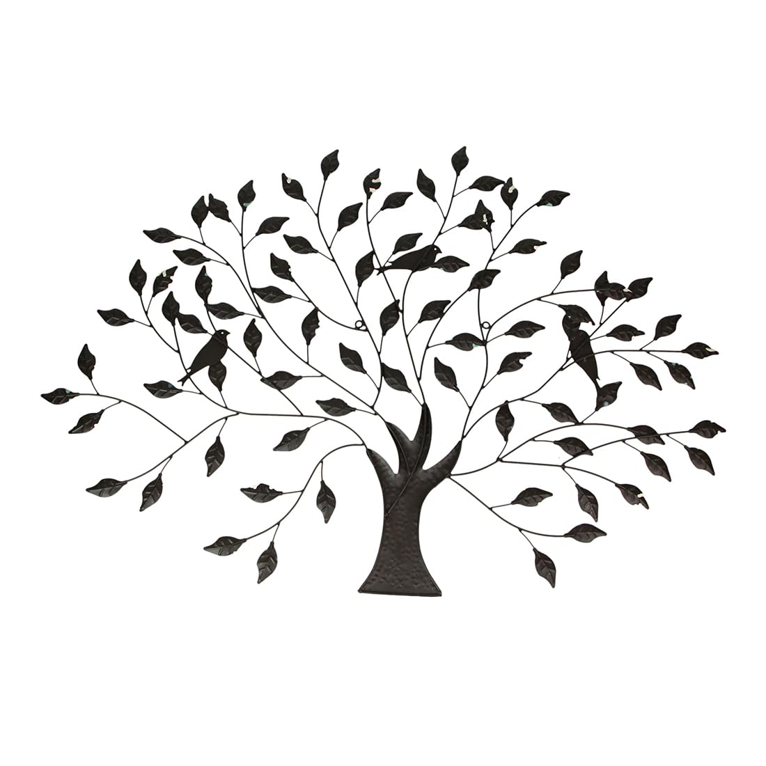 36-inch Tri-Tone Leaves Birds in Branches Metal Tree Wall Décor - Unique Artistic Design for Indoor and Outdoor Use, Easy Installation, Durable Construction, Stunning Tri-Tone Finish