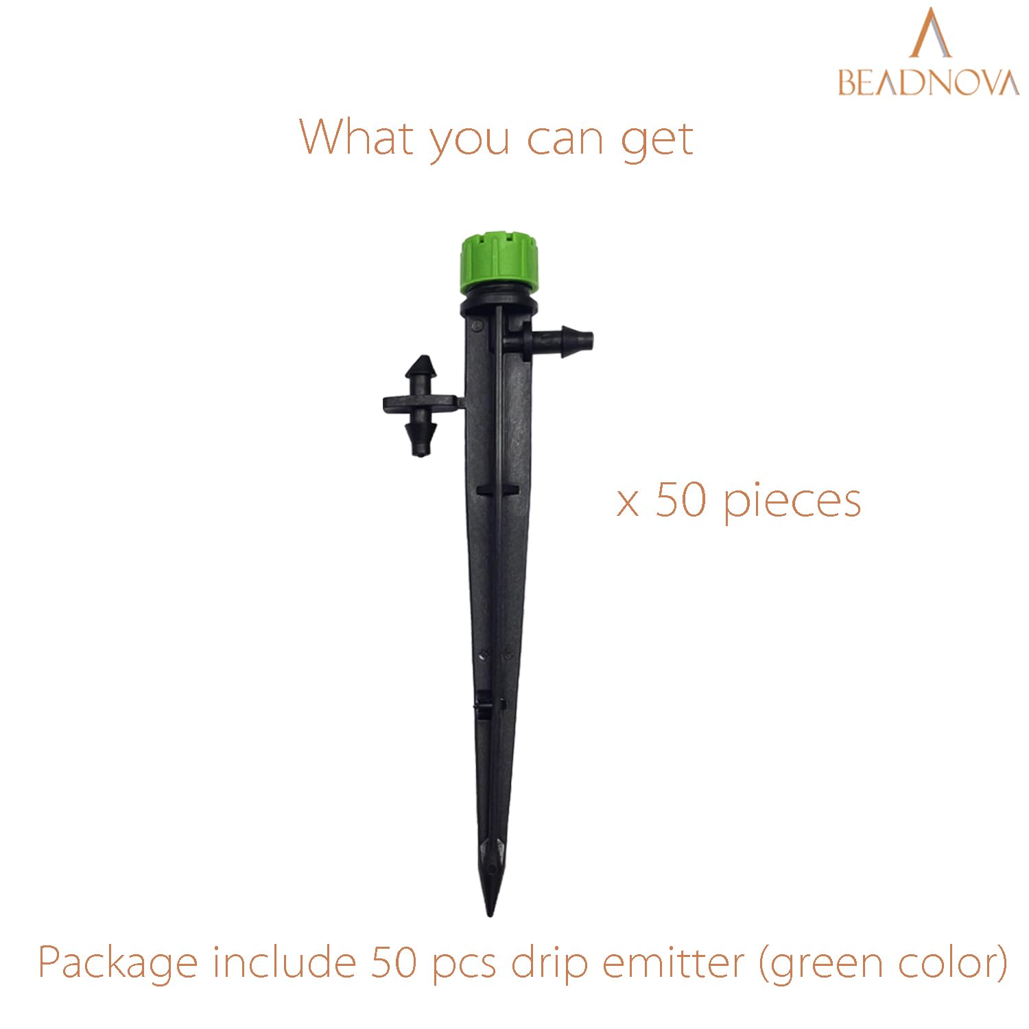 BEADNOVA Irrigation Drippers 50pcs Drip Emitters for 1/4 Inch Irrigation Sprinkler 360 Degree Micro Sprinkler Adjustable Drip Irrigation Heads Drippers for Drip Irrigation Parts Garden Patio Lawn