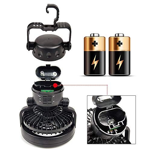 AGPtEK Electric Air Pump Bundle with 2-in-1 18 LED Portable Camping Lantern Ceiling Fan