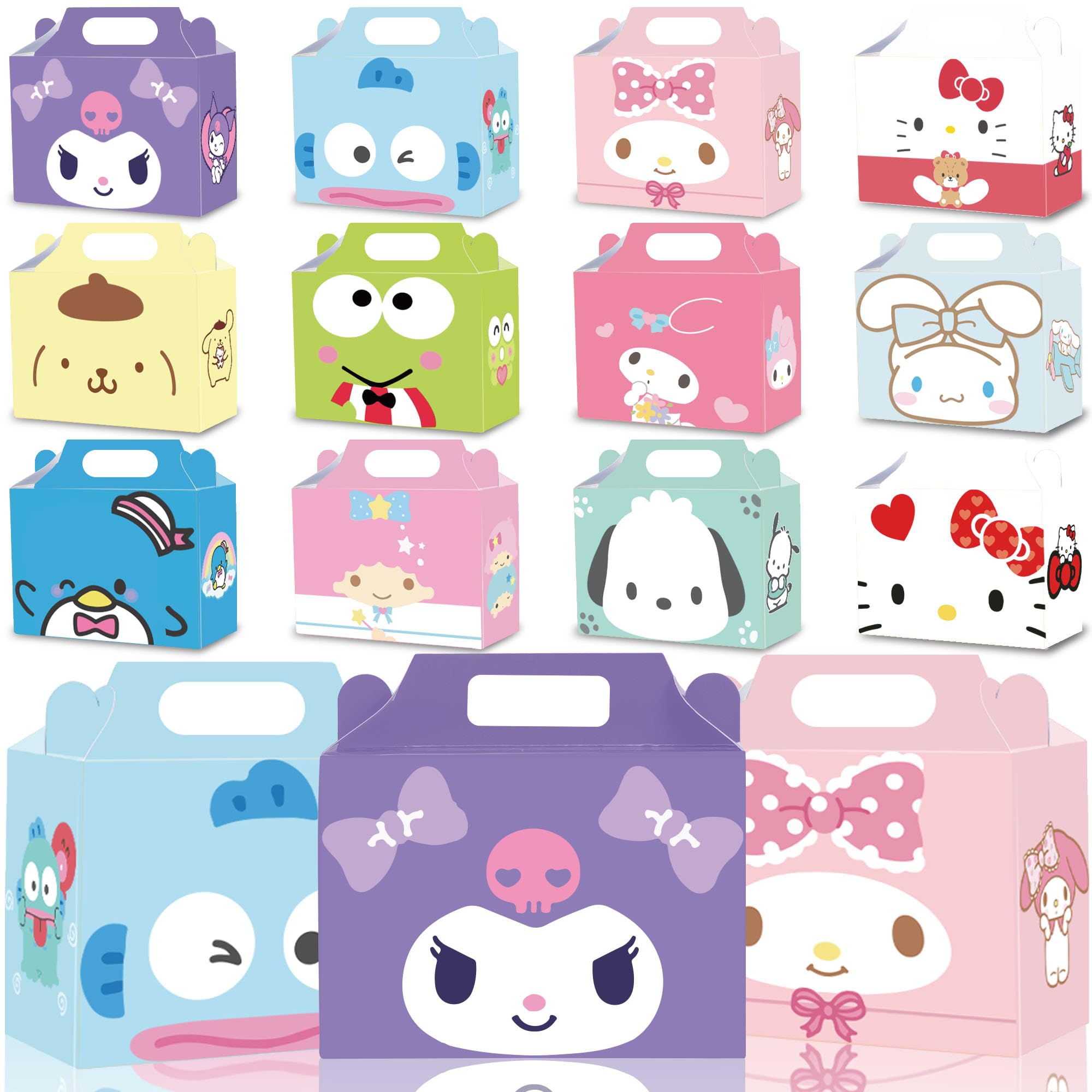 24Pack Party Gift Boxes Party Favors/Candy Boxes, Tote Boxes, Gift Boxes for Kids Paper Favor Packs Adults Birthday Party Decora- 12 Pattern