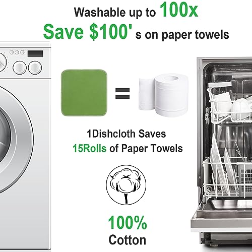 50PSC Reusable Paper Towels Washable Roll Super Absorbent Cotton Cloths Paper Towels Reusable Washable Kitchen Paper Towels for Household Cleaning(Multi Colors, Solid Style)