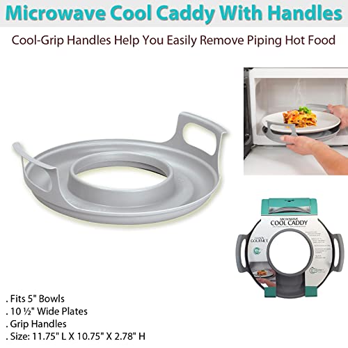Handy Gourmet Microwave Cool Caddy w/ Handles - Carrying Tray for Bowls, Plates