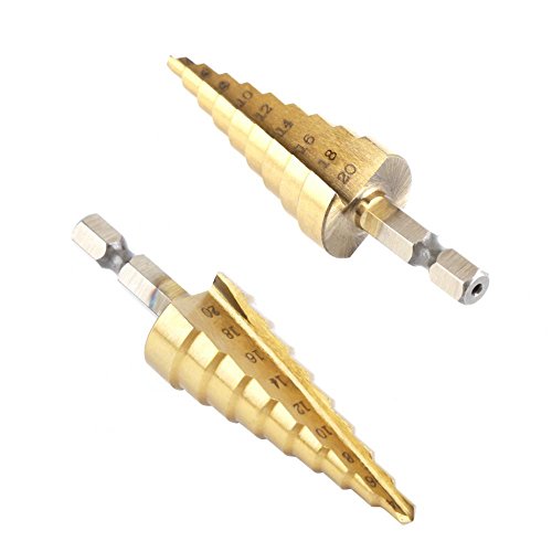 3-12/4-12/4-20mm High Speed Steel Step Drill Bit, 3Pcs Cone Hex Shank Plating Drill, Ideal for Cutting Holes