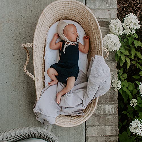 Ely's & Co. Cotton Muslin Swaddle Blanket 2-Pack for Baby Boy and Baby Girl— 100% Cotton Muslin Extra-Large Swaddle Blankets (47” x 47”) — Pebble Gray & Simply Taupe