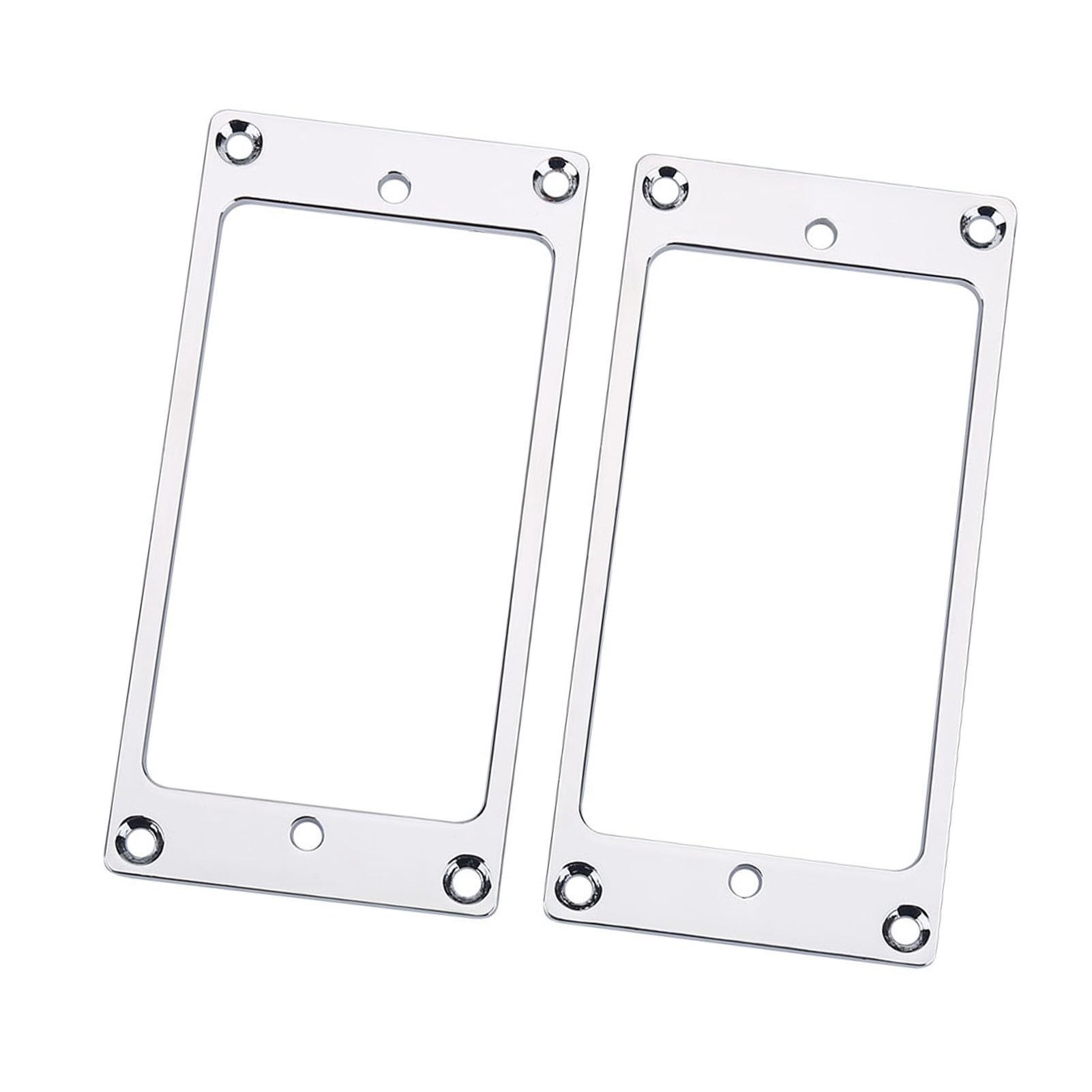 2 Pcs Metal Flat Humbucker Cover Guitar Pickup Frame Mounting Ring (Silver) Chrome Pickup Rings Humbucker Mounting Ring Chrome Guitar Pickup Rings