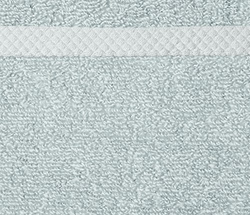 Amazon Basics Quick-Dry Washcloth - 100% Cotton, 12-Pack, Ice Blue
