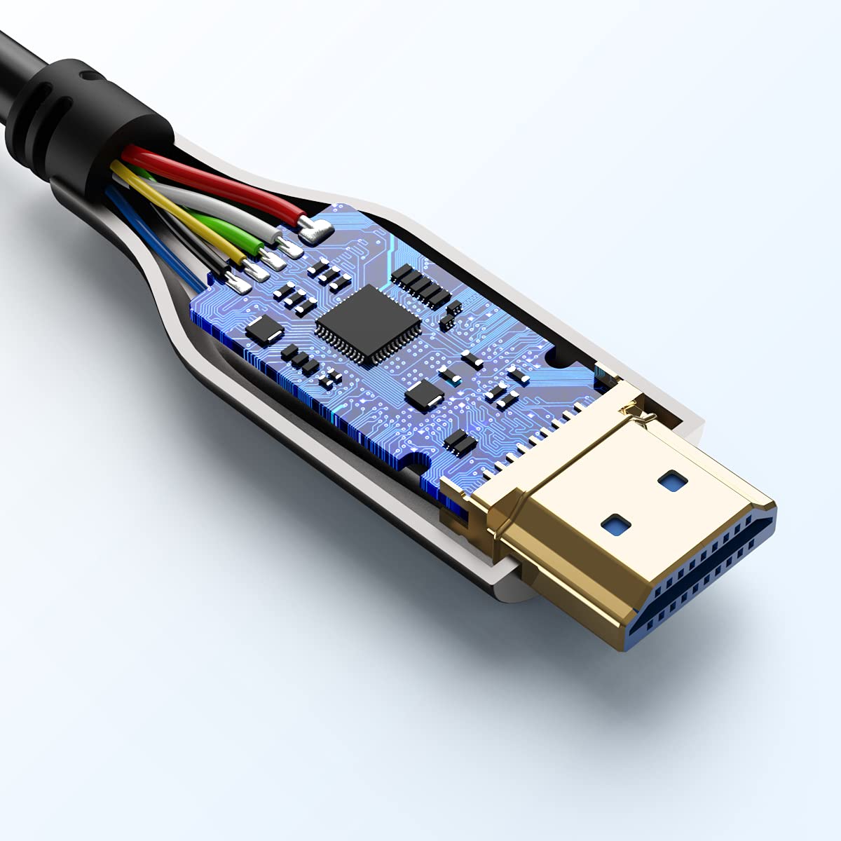 EVAIO Fiber Optic HDMI Cable 100 Feet, HDMI 2.0, 18Gbps, Supports 4K@ 60Hz, 4:4:4/4:2:2/4:2:0, HDR10, Dolby Vision, HDCP2.2, ARC,3D,Slim and Flexible