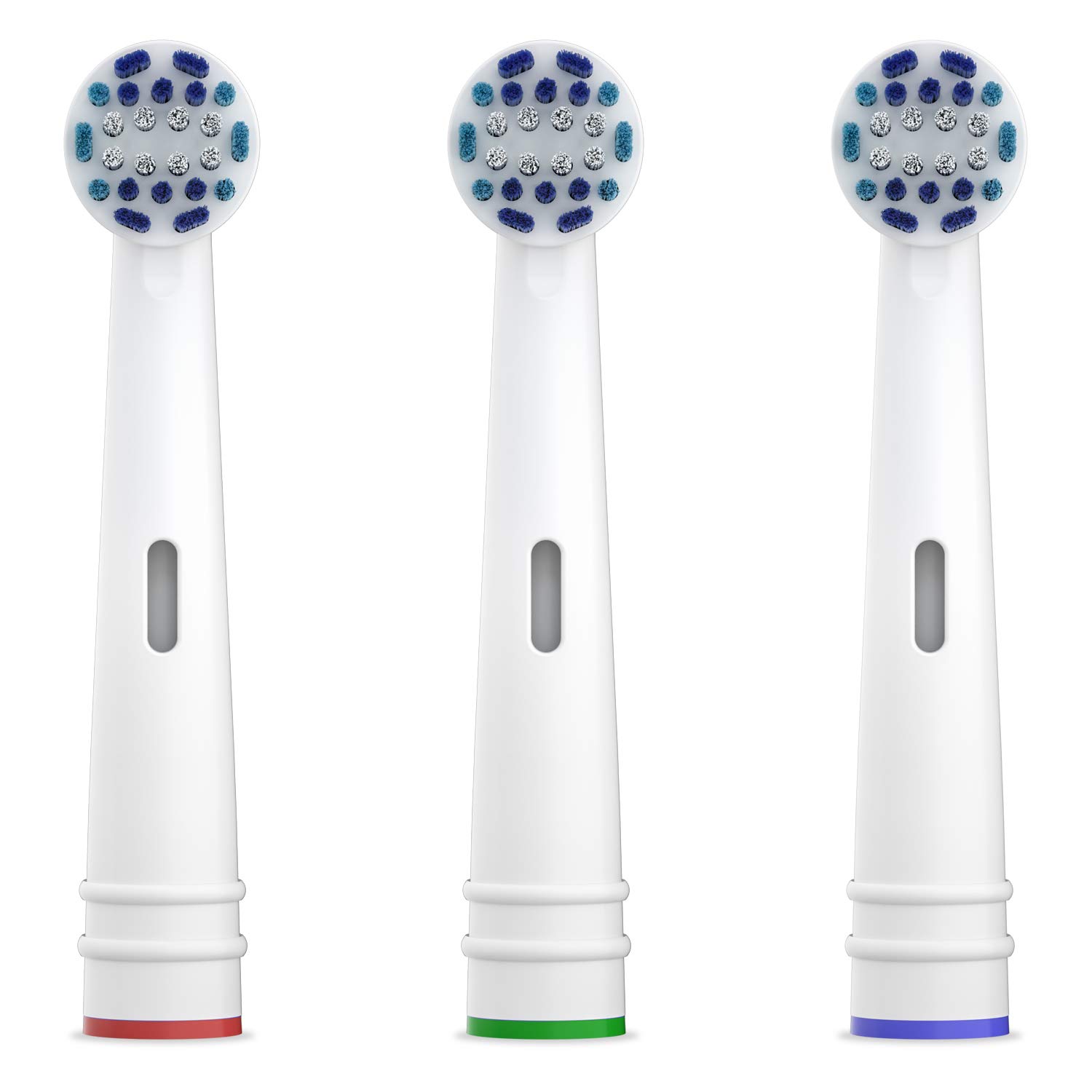 Amazon Brand - Solimo Total Power Replacement Brush Heads, 3 Count, White (Fits Most Oral-B Electric Toothbrushes)