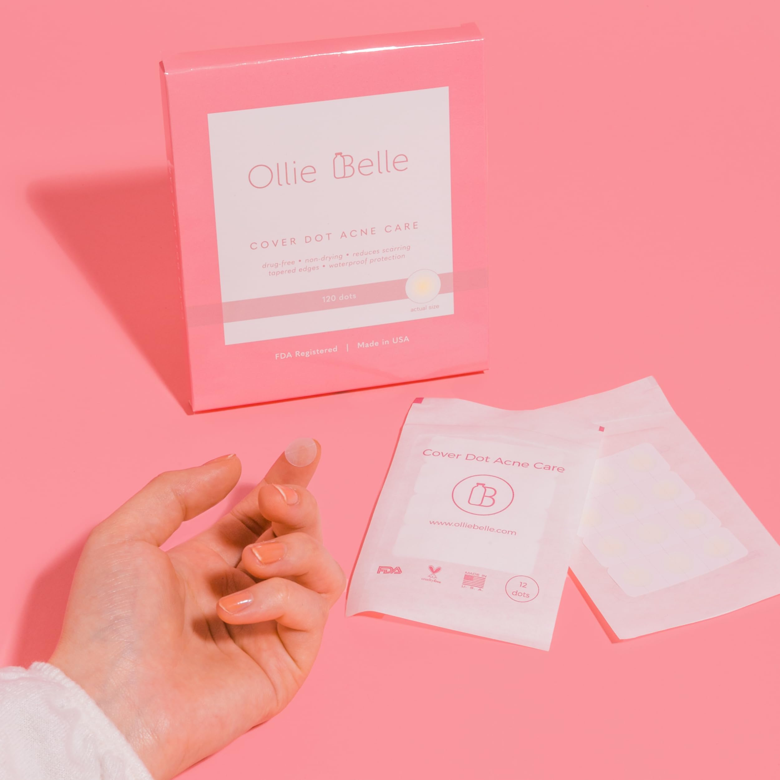 SMARTMED Cover Dot Acne Care (120 Dots) Skin Blemish Treatment with Hydrocolloid | Clear, Waterproof Patch | Oil and Pimple Absorbing | Made in USA