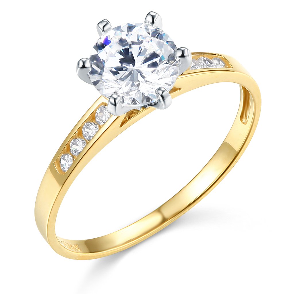 14k Yellow Gold Wedding Engagement Ring - Size 8