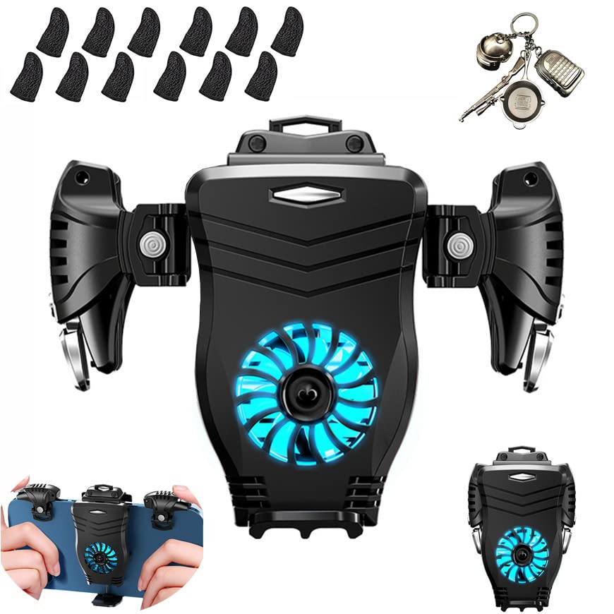 16 in 1 PUBG Mobile High Frequency Triggers with Cooling Fan, Max 30 Shots per Second, PUBG Controller with cooler for PUBG/Fortnite/Call of Duty/Rules of Survival (G03)