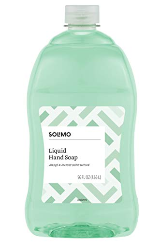 Amazon Brand - Solimo Liquid Hand Soap Refill, Mango and Coconut Water Scent, Triclosan-Free, 56 Fluid Ounces, Pack of 2