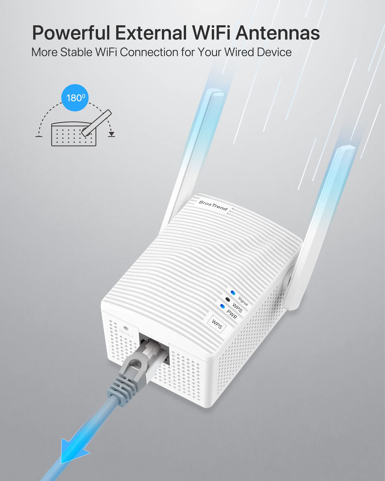 BrosTrend Dual Band 1200Mbps WiFi Bridge, Convert Your Wired Device to Wireless Network, Works with Any Ethernet-Enabled Devices, WiFi to Ethernet Adapter with Standard RJ45 LAN Port, Easy Setup