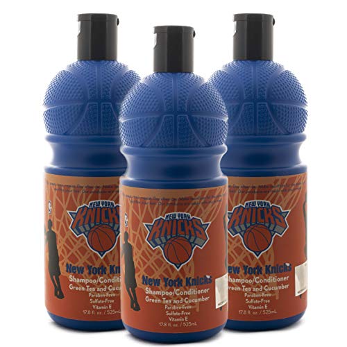 Bathletix NBA New York Knicks 2 in 1 Shampoo and Conditioner 17.5 oz, 3 Pack - Assists You To Clean Up Your Game - Perfect For The Baller In All Of Us - Finish At The Top Of Your Game