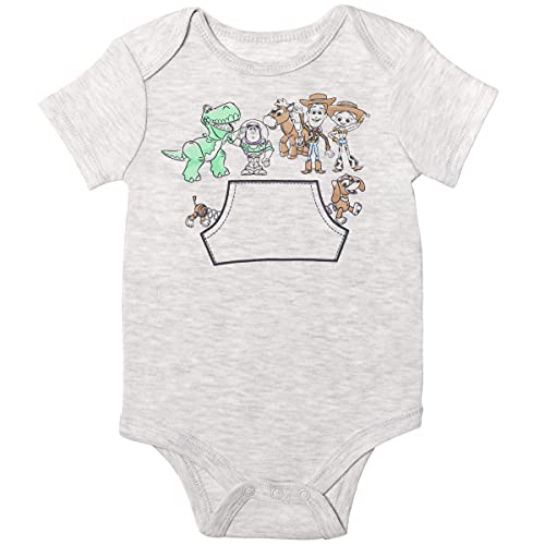Disney Pixar Toy Story Baby Boys 5 Piece Bodysuit Pants Set Yellow/Grey/Oatmeal 24 Months