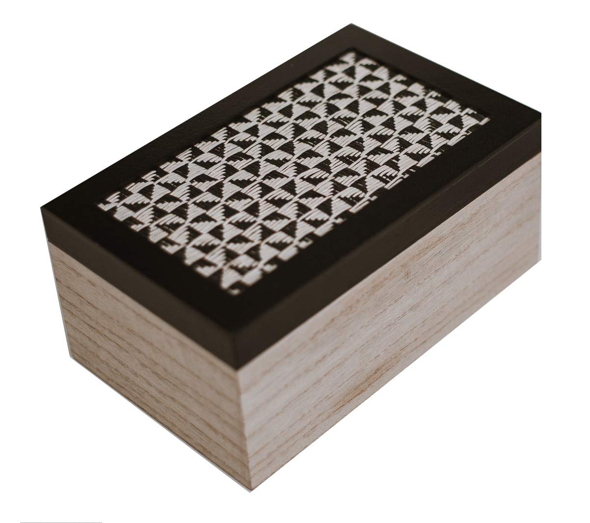Bathroom Flushable Wipes Dispenser Decorative Wooden (MDF) Box Container to Conceal Diaper or Flushable Wipes 19cm x 12cm x 9cm Beige and Black