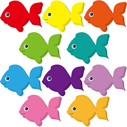200 Pieces Fish Paper Cutouts Classroom Bulletin Board Decorations Colorful Fish Shapes Accents Fish Die Cuts for Wall Decor Kids School Themed Party Supplies Teachers DIY Craft Projects