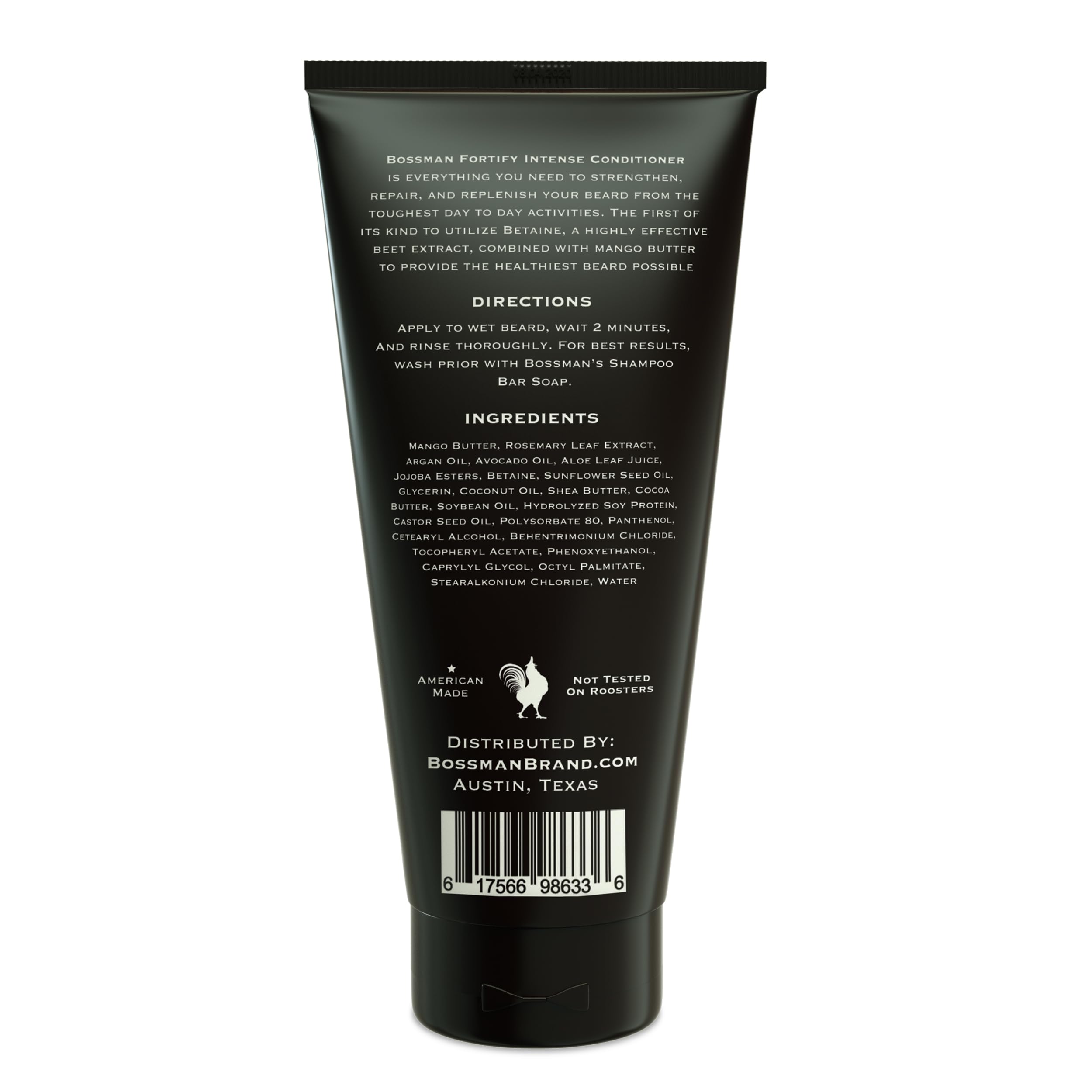 Bossman Fortify Intense Beard Conditioner - Shower Beard Wash - Beard Straightener for Men - Moisturizer and Beard Softener for Men - Beard Growth Products - Made in USA (Royal Oud Scent)