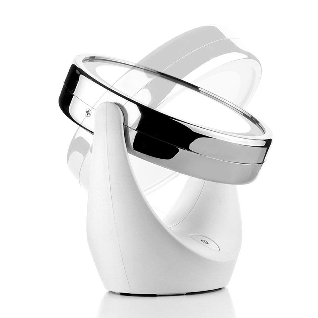 KXA Bathroom Mirror Vanity Mirror Glowing Creativity Double-Sided 360 deg; 5X Magnification Rotating Desktop Mirror Magnification Princess Mirror Travel Mirror Shaving Portable Makeup Mirror