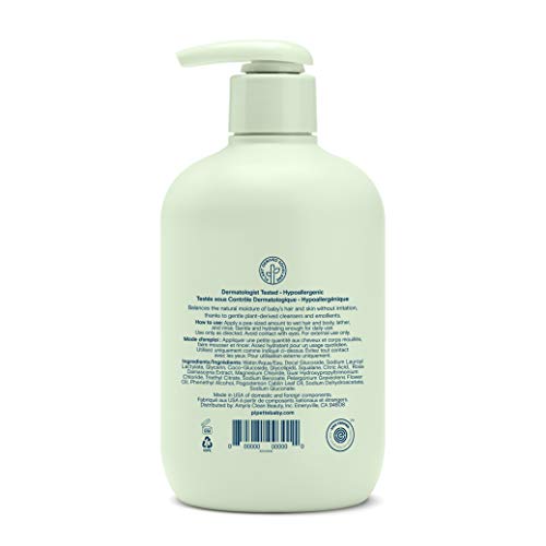 Pipette Baby Shampoo and Body Wash - Rose + Geranium, Tear-Free Bath Time, Hypoallergenic, Moisturizing Plant-Derived Squalane, Non-Toxic, Sulfate Free, 11.8 fl oz