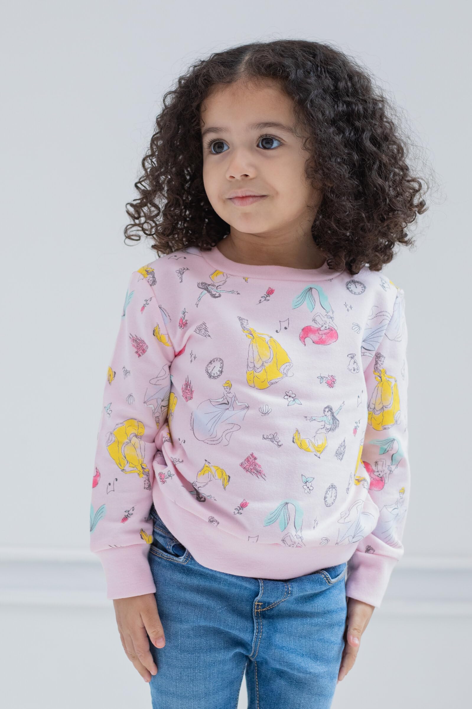 Disney Princess Mulan Cinderella Belle Infant Baby Girls Sweatshirt Mulan, Cinderella, Belle, Ariel 18 Months