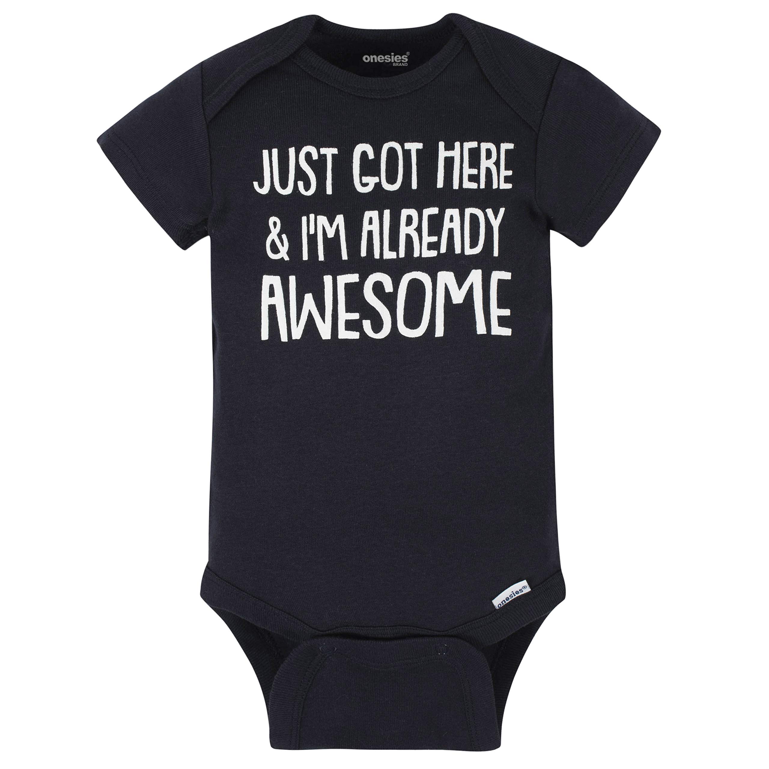 Onesies Brand baby-boys 8-pack Short Sleeve Mix & Match Bodysuits and Toddler T Shirt-Set, White Elephant, 0-3 Months US