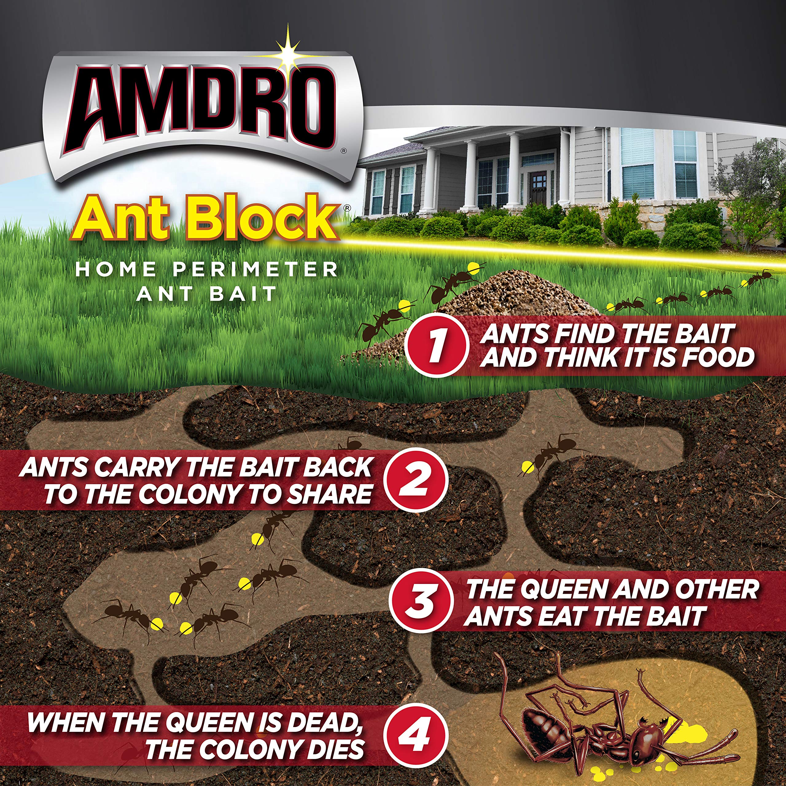 Amdro Ant Block Home Perimeter Ant Bait Granules 24 Ounces