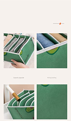 2PCS Washable Wardrobe Clothes Organizer, 7/9 Grids Foldable Visible Closet Organizer Clothes Drawer Mesh Separation Box for T-shirts, Leggings, Skirts (9 Grids Large Size Avocado)