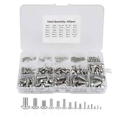 Screws Set, High Hardness 250pcs Socket Screw Bolt for Laptop Keyboard for Memory for Motherboard for Keyboard for Computer Hard Disk