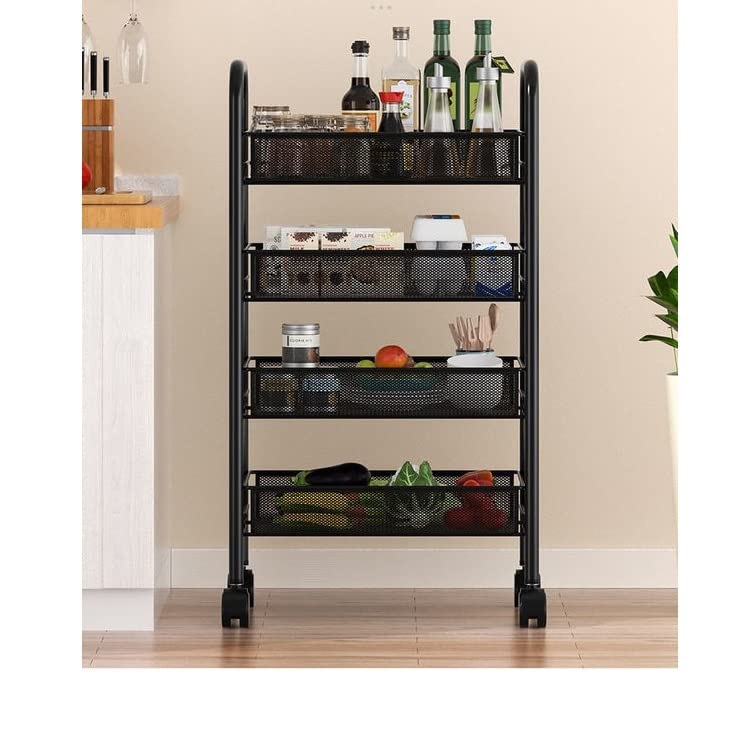BHVXW Kitchen Rack Storage Rack Bathroom Bedroom Storage Movable Trolley Storage Rack