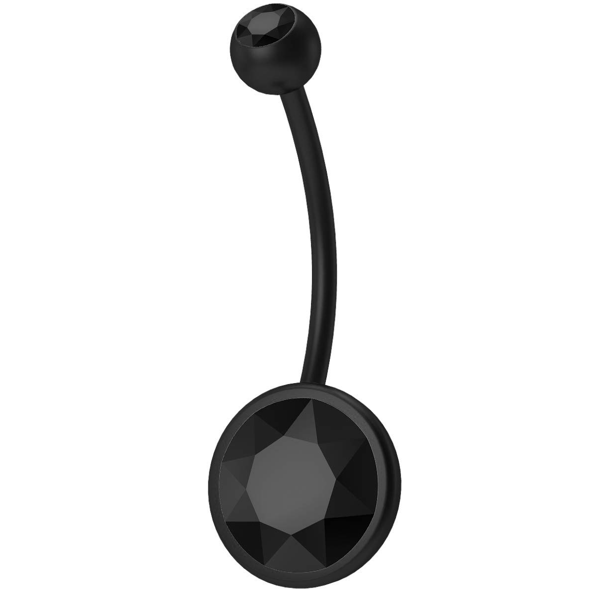 16g Pregnancy Belly Button Ring Black Bioflex Flexible Bioplast Long Maternity Pregnant Prenatal 3/4