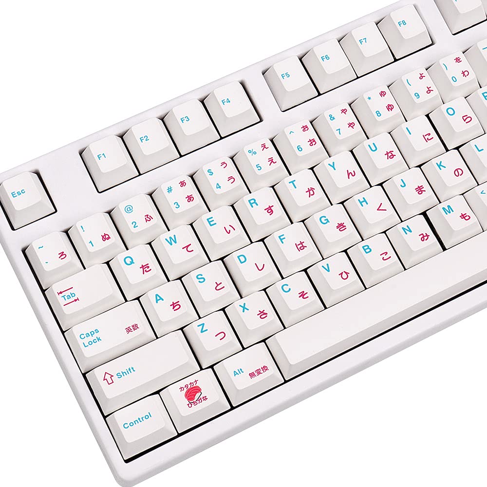 PBT Japanese Keycaps 135 Keys Dye Sublimation Cherry Profile with Key Puller Suitable for 104/87/61 60% MX Cherry Gateron Gaming Keyboard(Sushi Keycaps)
