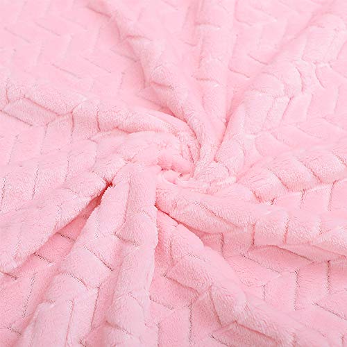 Baby Blanket Flannel, Cozy Throw Blankets for Newborn Infant and Toddler, Super Soft and Warm Receiving Baby Blanket for Crib Stroller (Pink 30 * 40")