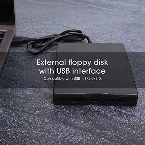 Floppy Disk Reader, Portable USB Floppy Drive 3.5 inch Ultra-Thin Card Reader, 12 Mbps 250 Kbits(720KB), USB External Floppy Drive Disk for Windows 10/7 / Vista/Windows 8 / XP/SE / 98