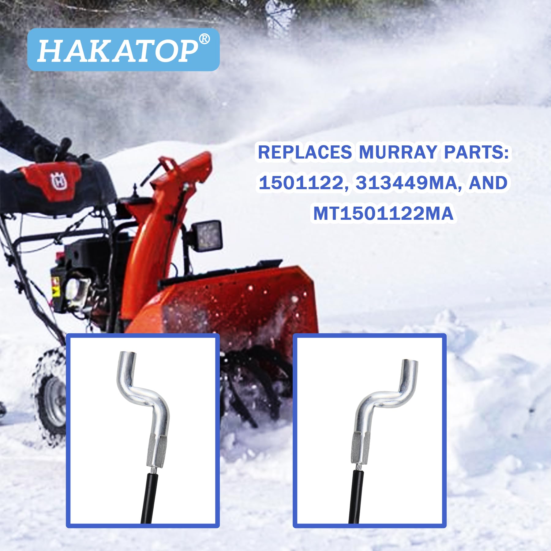 2PK Front Lower Drive Traction Auger Cable Used on Craftsman Snowblower Replaces Murray 1501122MA 313449MA