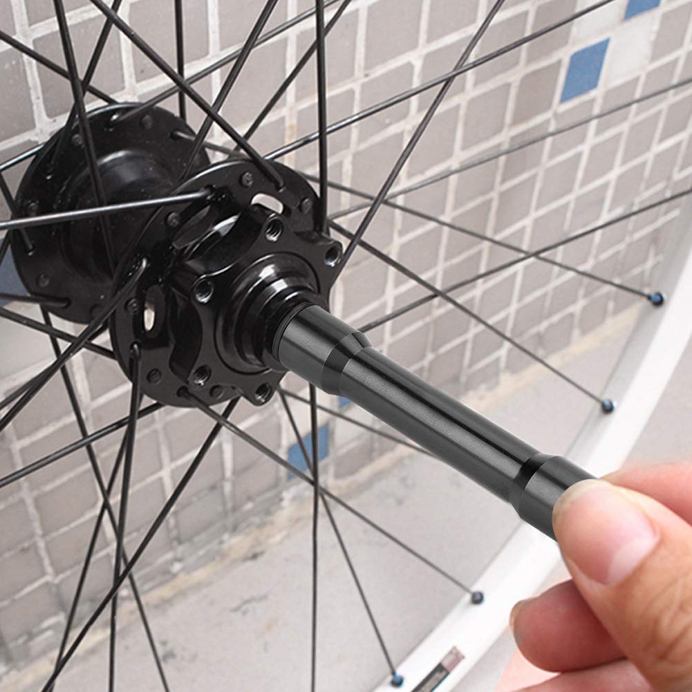 15mm Thru Axle Hub Adapter to 9mm Quick Release Skewers Adapter Conversion for 100mm Mountain Bike Front Wheel(Black)