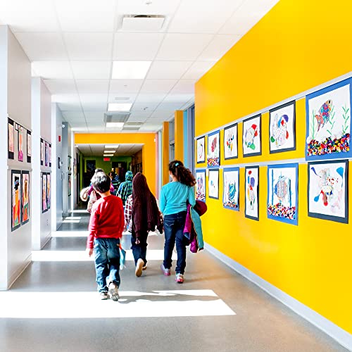 2x48-in. Art Display for Kids Artwork, Picture Rail in Silver for displaying Photos, Artworks, Posters, Notes, Documents at School, Home or Office - Ticket Holder for Restaurant, Wall Gallery