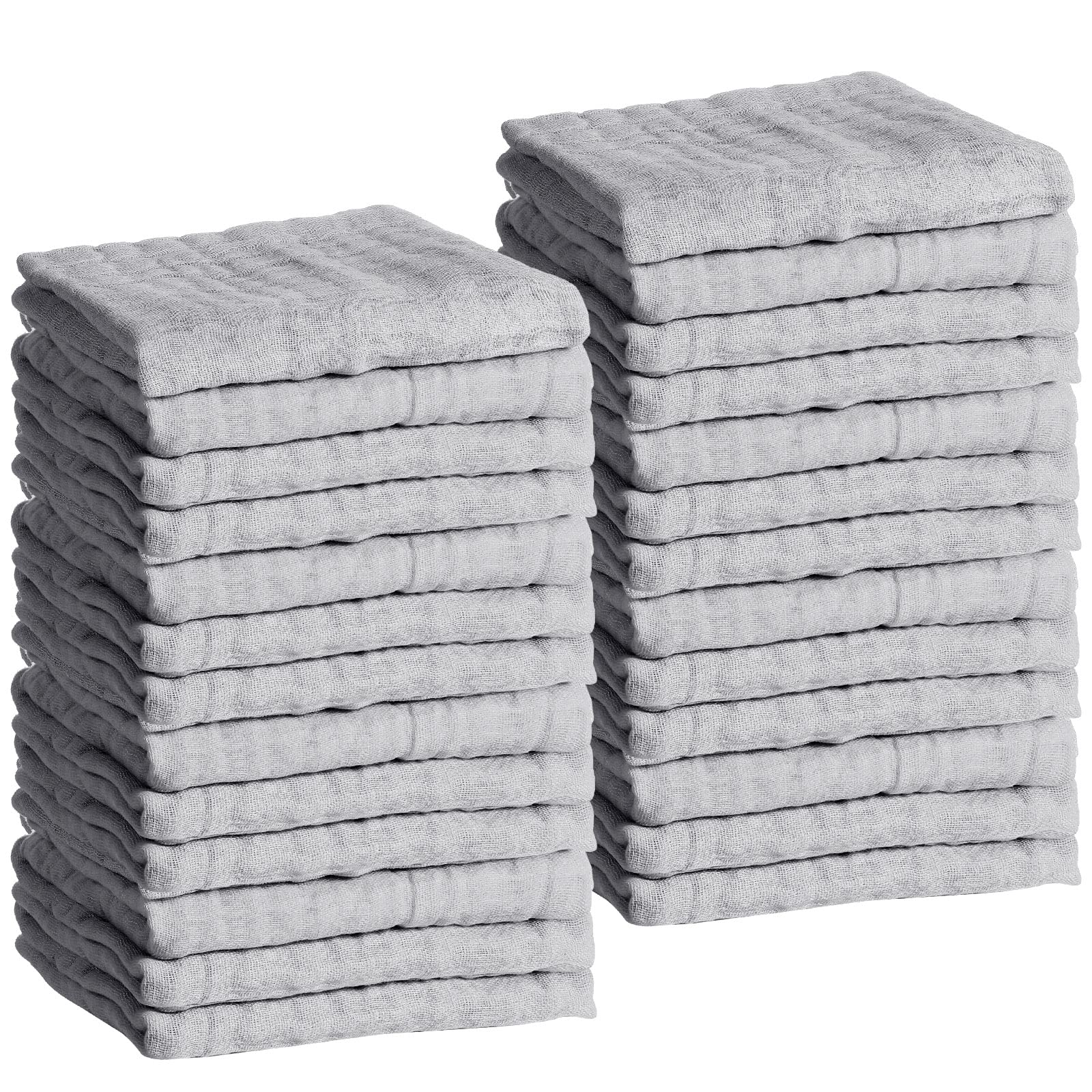 20 Packs Muslin Baby Burp Cloths Set Large 20 x 10 Inch Cotton 6 Layers Burp Cloths for Baby Girl Newborn Washcloths Infant Burp Wipes Soft and Absorbent Napkins for Boys and Girls (Gray)
