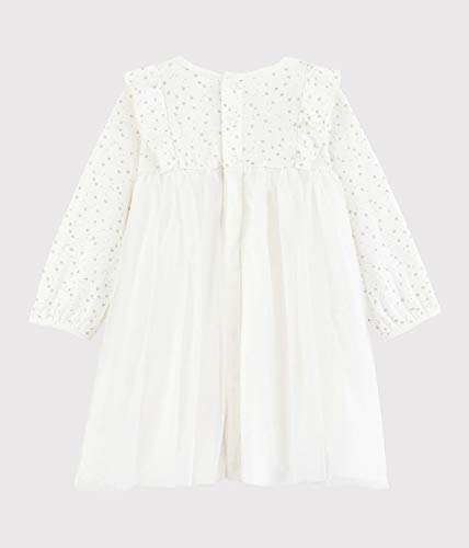 Petit Bateau Baby Girls Long Sleeve Tulle Skirt Dress (6 Months) White