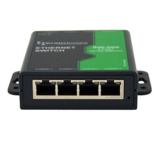 Brainboxes 8 Port Unmanaged Ethernet Switch Wall Mountable - 8 Ports - TAA Compliant - 2 Layer Supported - Twisted Pair - DIN Rail Mountable, Wall Mountable - Lifetime Limited Warranty