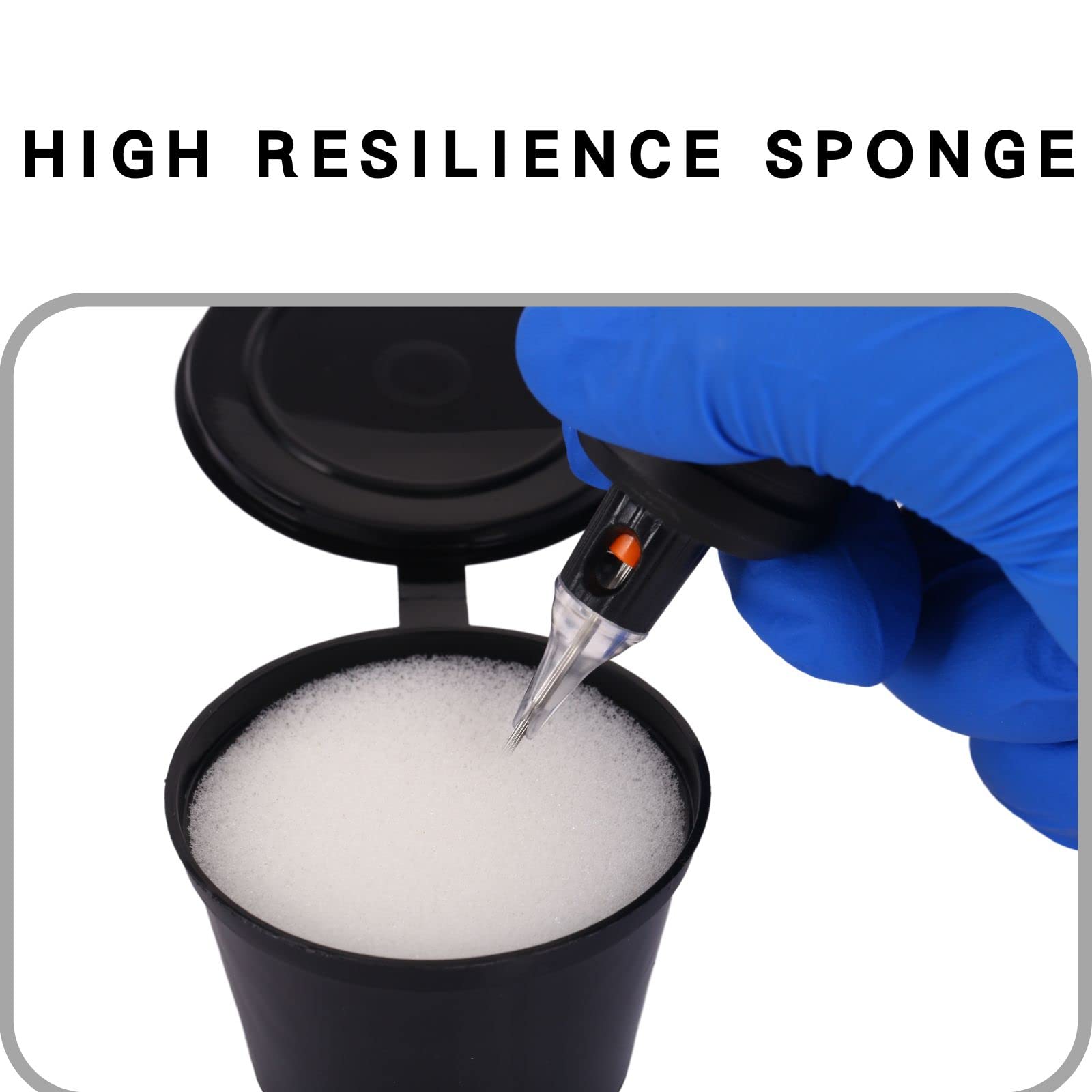 18pcs Disposable Dip Foam Rinse Caps Cups Cleaning for Machines and Needle, Tip Rinse Dip Clean Professional Dip Foam Cleaning Cup Clean Supplies