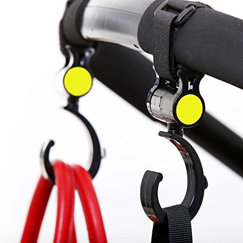 AKOAK 2 Pack Baby Stroller Hooks,Flexible and Multi Purpose Hooks for Diaper Bags, Shopping Bags,Groceries and Clothing, Great Accessory for Mommy When Walking or Shopping