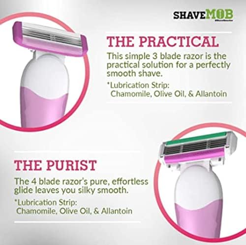 ShaveMOB 6-Blade Women's Razor Kit (Flex Head Handle + 12 Refills) - The Perfectionist Shaving Kit