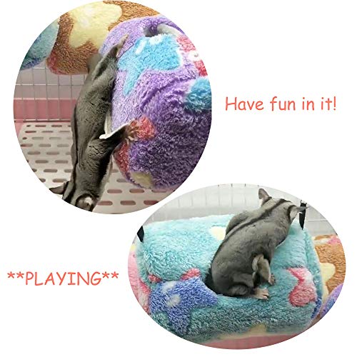 Hanging Tunnel for Small Animals, Bucket Shape Warm Sugar Glider Hammock Nest, Critter Cage Accessories Bedding for Hamster Hedgehog Gerbil Rat