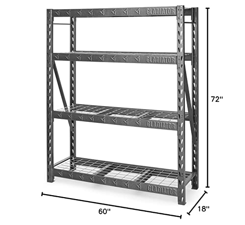 60" Wide Heavy Duty Rack with Four 18" Deep Shelves