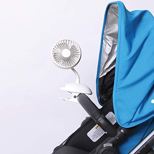 Dreambaby Portable USB Rechargeable Clip-On Stroller Fan - with Breeze Mode - White - Model L2348