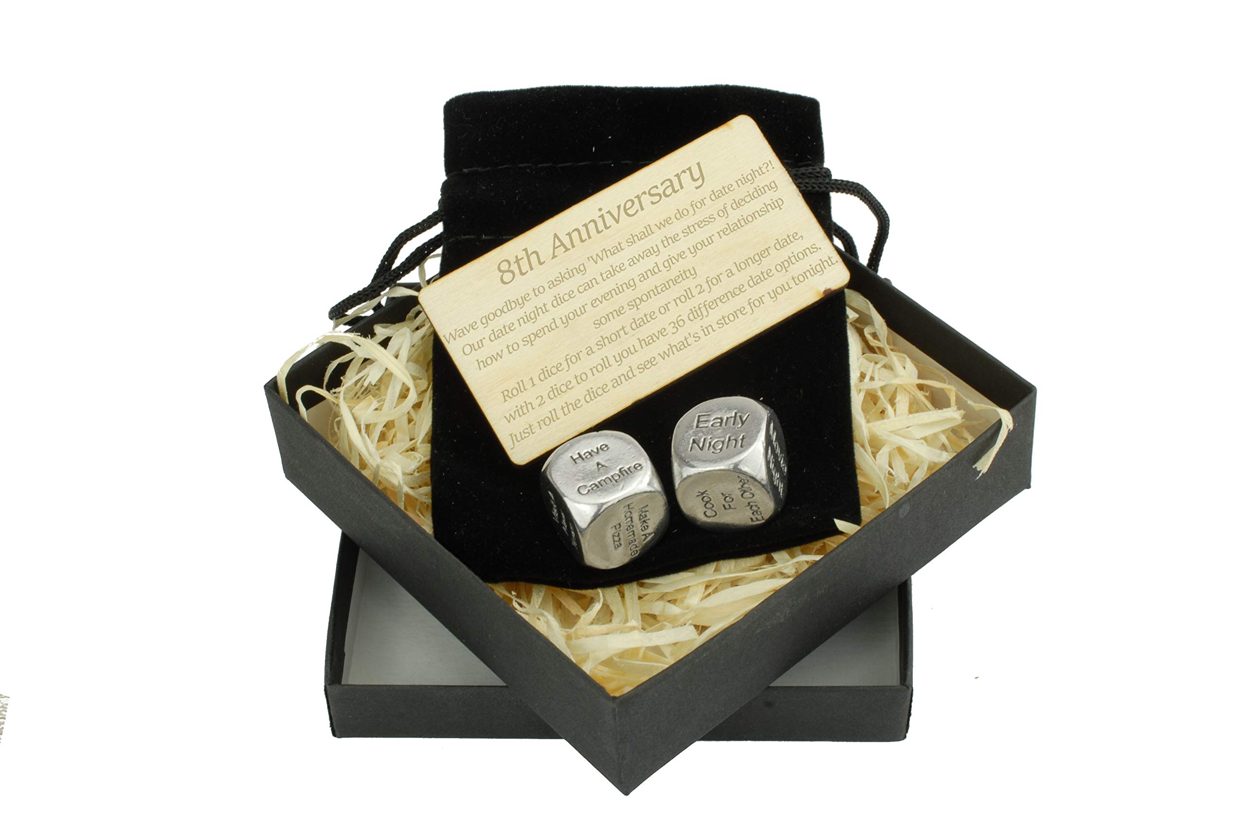 8 Year Anniversary Metal Date Night Dice - Create a Unique 8th Anniversary Date Night