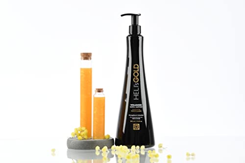 Heli's Gold Volumize Shampoo - Gently Cleanses And Rebalances Your Scalp - Promotes Stronger, Revitalized Growth - Increases Hair Density And Vitality - Fine, Thin And Lifeless Strands - 33.8 Oz