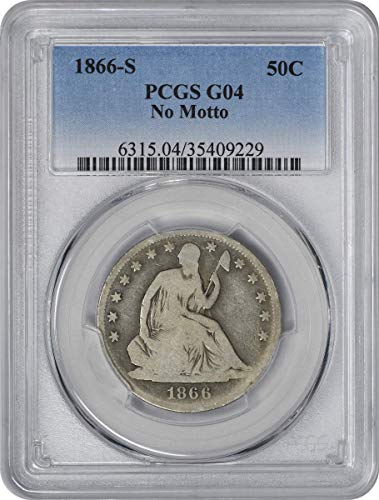 1866-S Liberty Seated Silver Half Dollar, No Motto, G04, PCGS