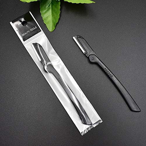 WOIWO 4 PCS Stainless Steel Black Macro Mesh Folding Eyebrow Shaping Knife For Men And Women Eyebrow Shaving Knife for Eyebrow Shaving Razor for Cosmetic Tools